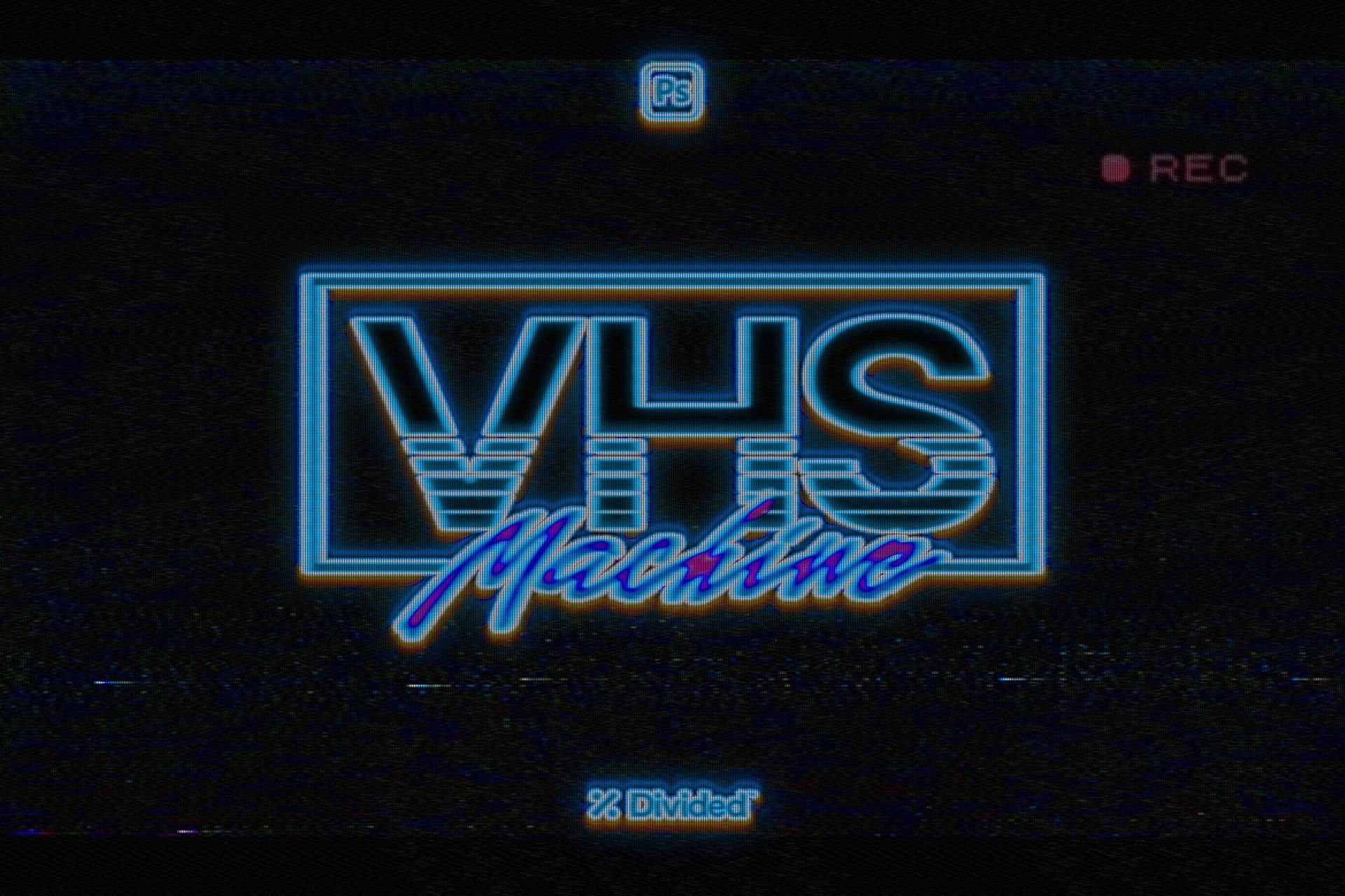 复古怀旧老式VHS录像带屏幕肌理纹理Ps样机Logo标题特效生成模版 VHS Machine Retro Effect-第2443期- - 安 ...