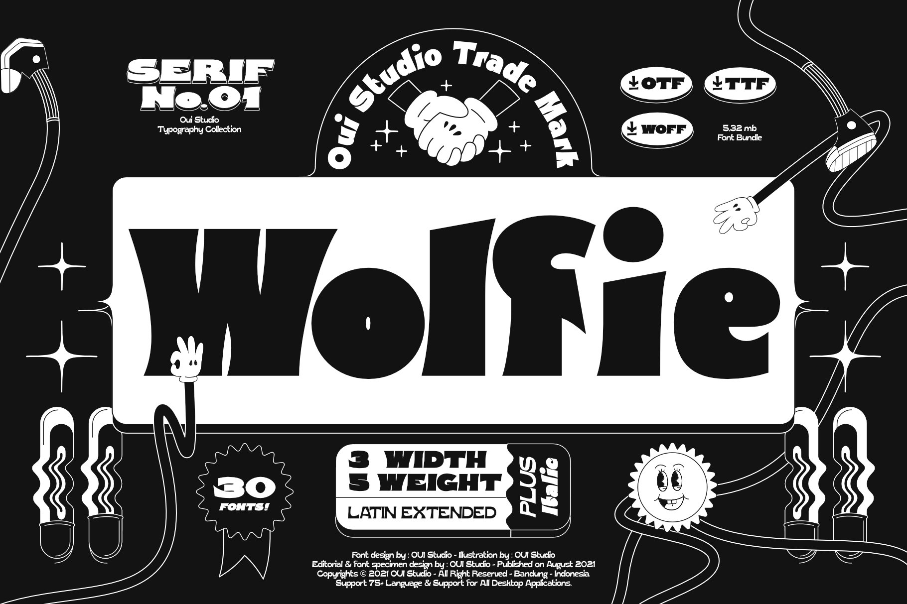 28款潮流复古酸性逆反差趣味卡通装饰英文字体家族wofie vintage font family-第2420期- - 安鱼设计资源丨优质平面 ...