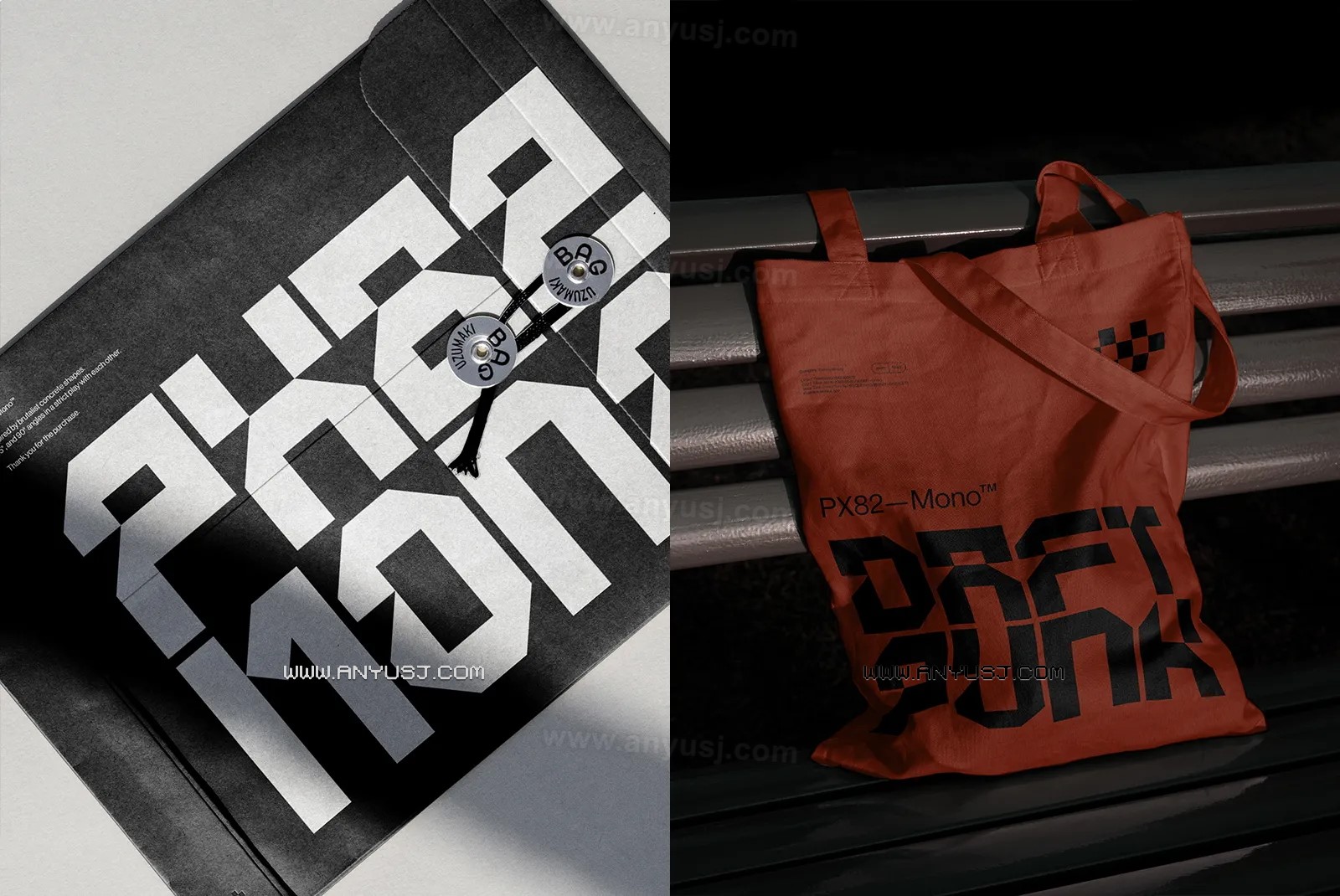 赛博艺术运动机能几何野兽派极简抽象装饰海报logo徽标标题西文字体PX82—Mono™ by TØ—Labs™-第3357期- - 安鱼设计 ...