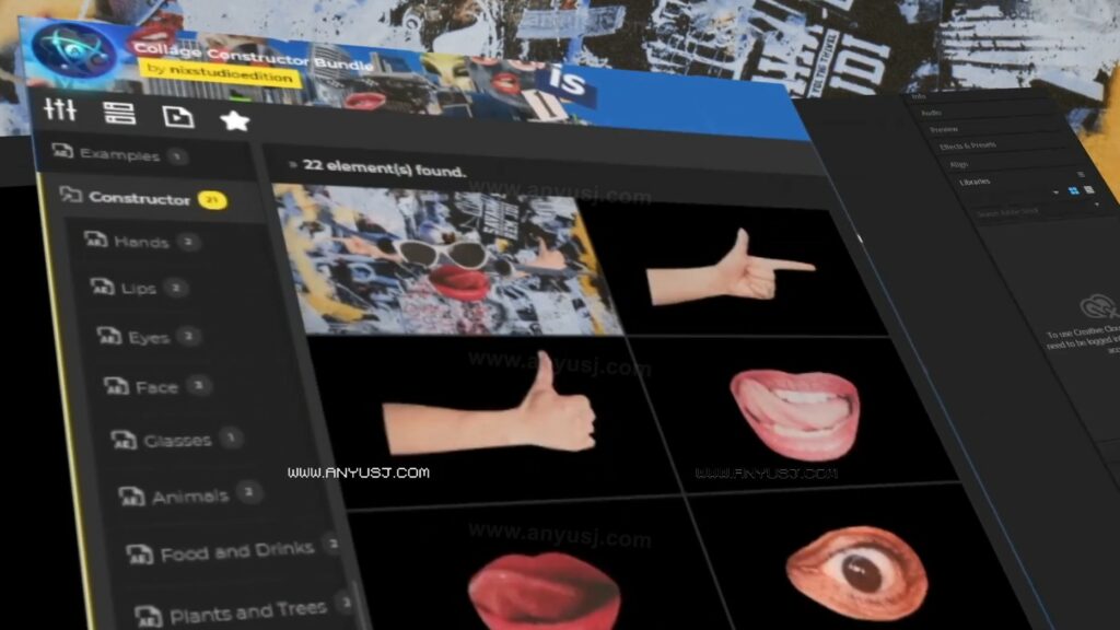 AE脚本-复古剪报剪贴画拼贴艺术创意构图杂志动物数字动画包 Collage Constructor Bundle - 安鱼设计资源丨优质平面设计资源共享站