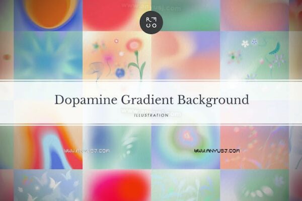 30款多巴胺植物花卉光影弥散光梦幻渐变背景设计包Dopamine Gradient Background Pack - 安鱼设计资源丨优质平面设计资源共享站