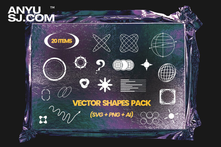 20款创意抽象几何网格AI矢量形状图标logo设计套装20 Vector Shapes - 安鱼设计资源丨优质平面设计资源共享站