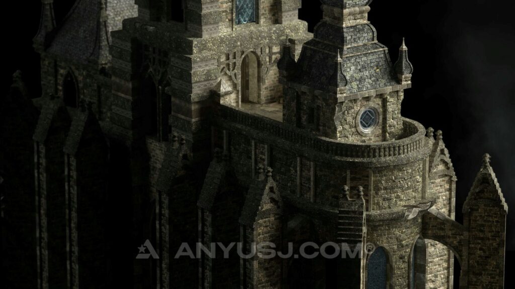 3A游戏大作暗黑幻想哥特式城堡尖塔大厦城市建筑3D模型素材 Kitbash3D - Dark Fantasy - 安鱼设计资源丨优质平面设计资源共享站