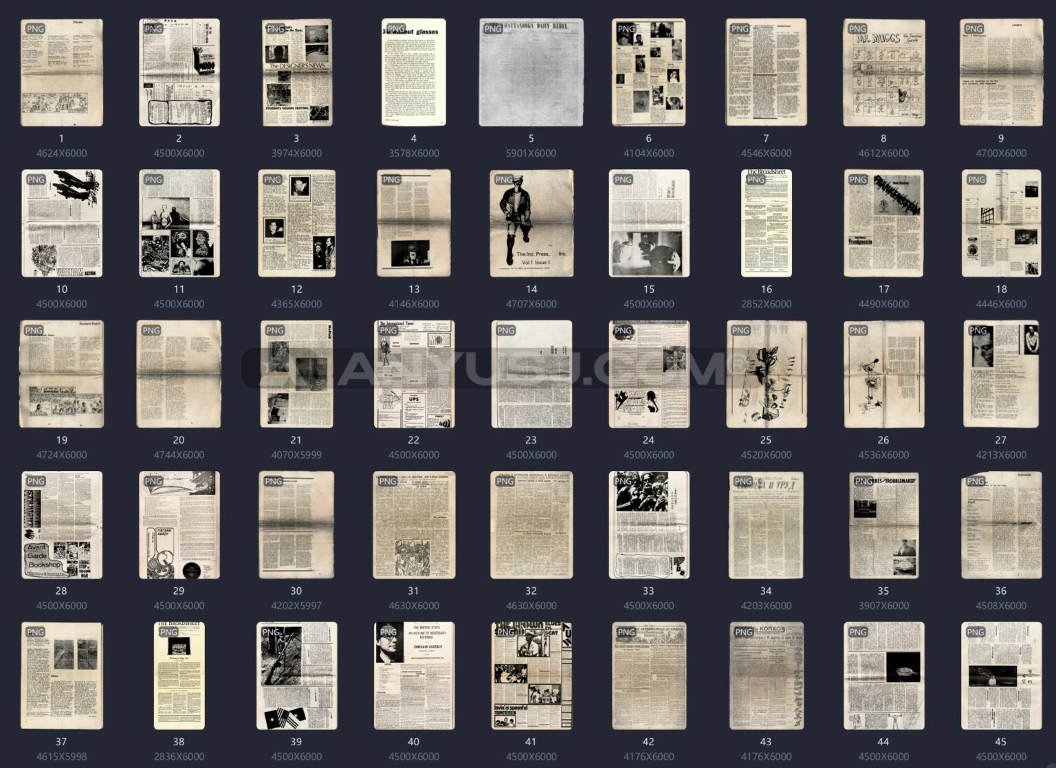 157款精品复古泛黄高清旧报纸剪报做旧背景肌理设计套装Paper Archive #3 - x150-第4885期- - 安鱼设计资源丨优质平面设计资源共享站