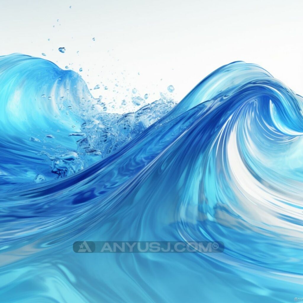 60款高清AI智能绘画生成3D海洋水面水滴水流海浪抽象赛博未来科幻JPG背景壁纸合集-第5170期- - 安鱼设计资源丨优质平面设计资源共享站