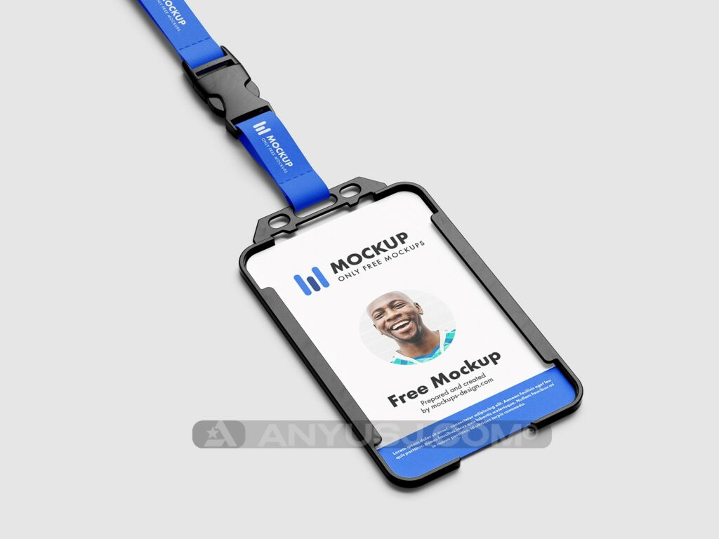 5款可商用极简ID卡工作牌挂牌工牌塑料包装壳PSD样机plastic ID holder mockup - 安鱼设计资源丨优质平面设计资源共享站