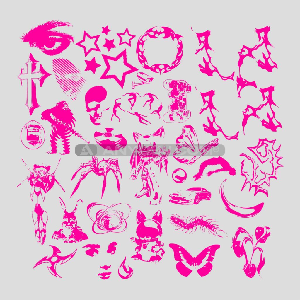 70+复古Y2K赛博像素未来抽象几何星芒AI矢量logo徽标图标图形图案设计元素套装Y2K VECTOR PACK VOL.2-第5886期- - 安鱼设计资源丨优质平面设计资源共享站