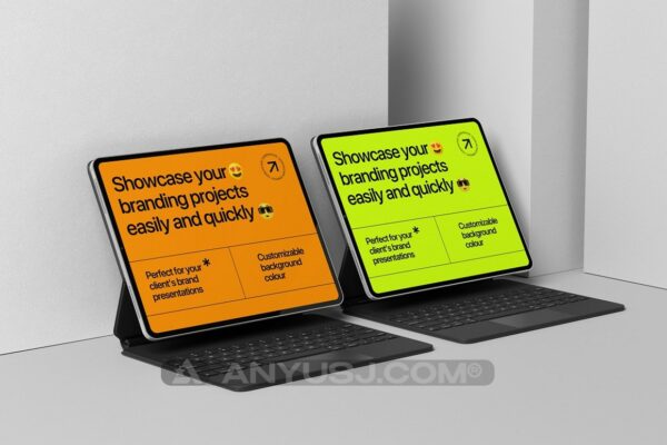 10款现代极简IPad Pro 苹果平板电脑UI屏幕界面APP壁纸桌面设计展示PSD样机Brutalistic Ipad Mockups ...