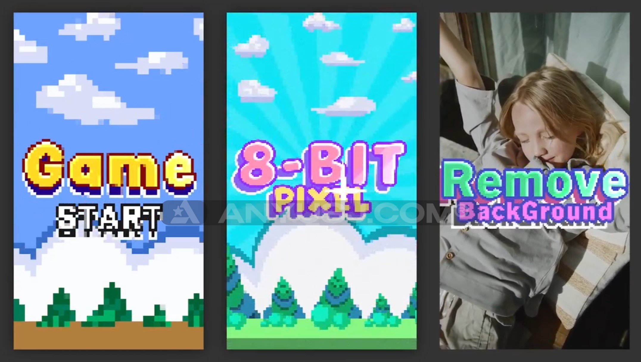 复古趣味8位像素游戏风卡通动画视频标题AE/PR模板Pixel 8-bit Title-第6632期- - 安鱼设计资源丨优质平面设计资源共享站