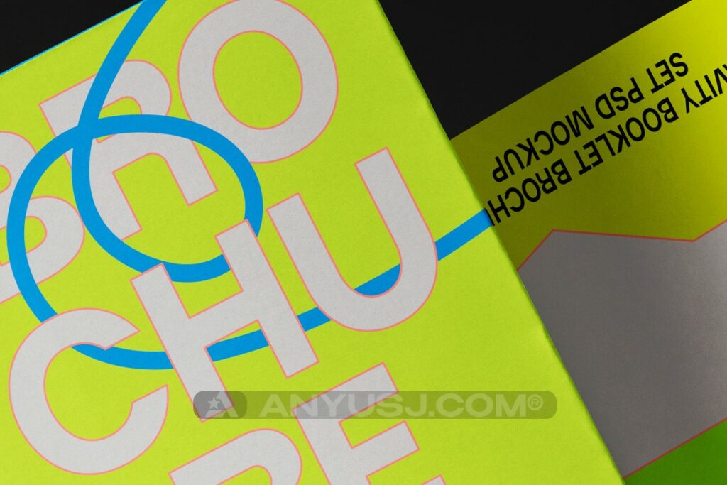 极简质感失重散落书籍小册子折页海报名片传单信纸卡片明信片设计展示VI文创品牌PSD样机Gravity Booklet Brochure Psd ...