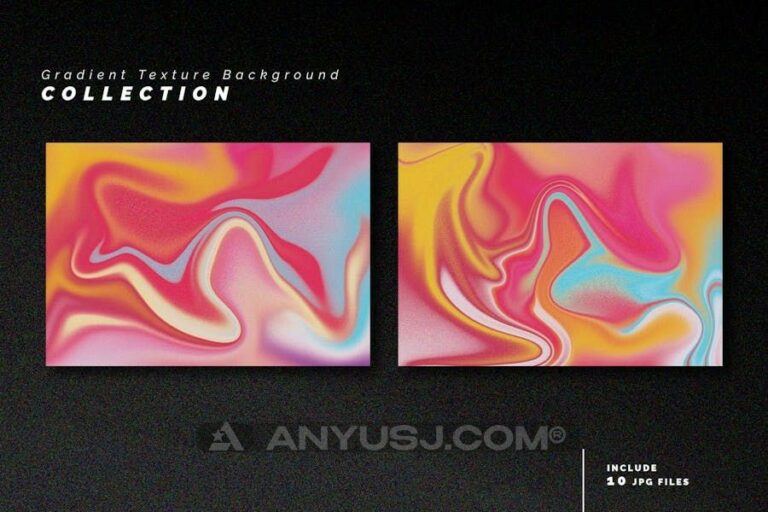 10款高清抽象弥散光渐变流体扭曲背景壁纸肌理纹理图片Shake Gradient Texture Background - 安鱼设计资源丨优质平面设计资源共享站