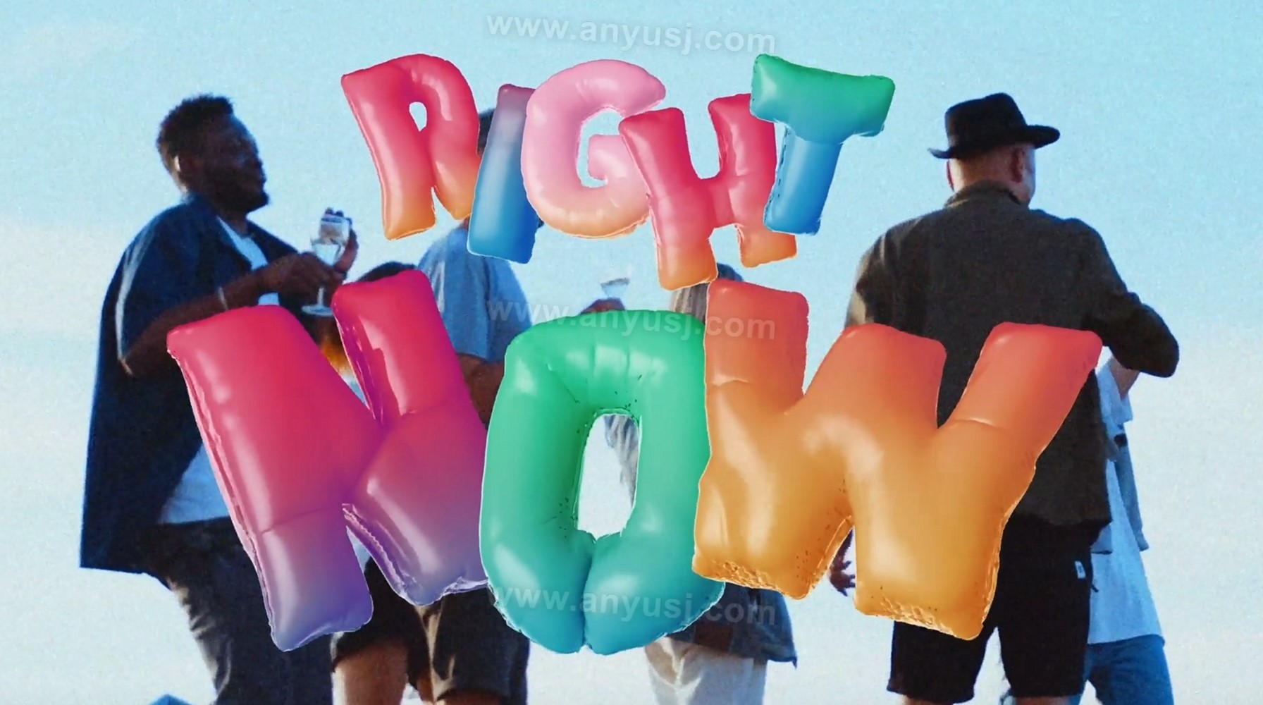 36款趣味3D充气膨胀塑料Y2K英文大写字母数字视频动态AE模板套装3D Inflated Gradient Letters And ...