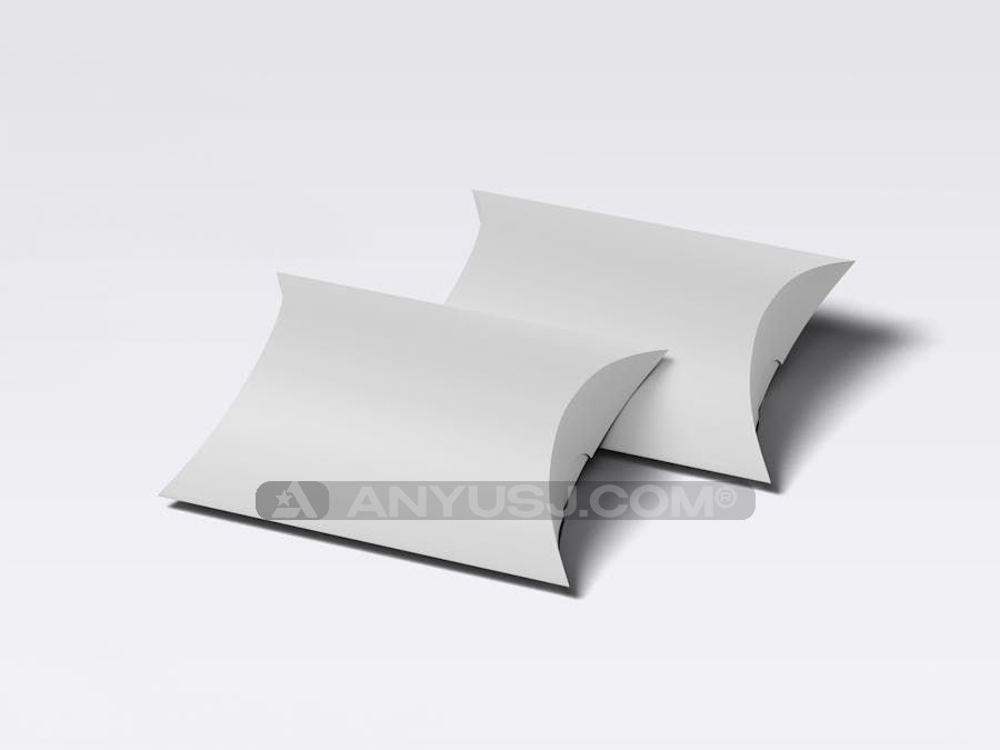 2款极简快餐食品外卖枕头盒纸盒包装盒PSD样机Pillow Box Mockup - 安鱼设计资源丨优质平面设计资源共享站