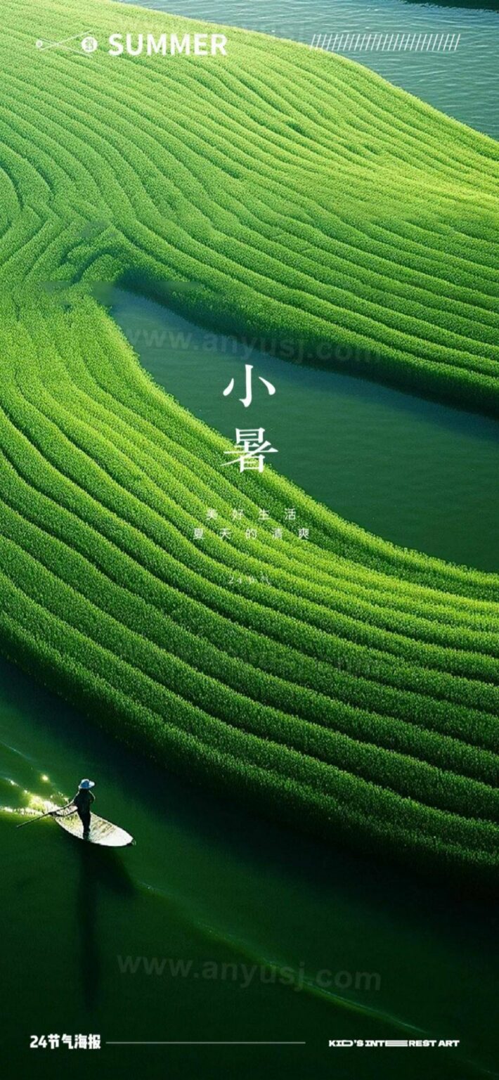 45款创意小暑大暑节气朋友圈海报排版PSD/AI/CDR分层源文件-第7226期- - 安鱼设计资源丨优质平面设计资源共享站