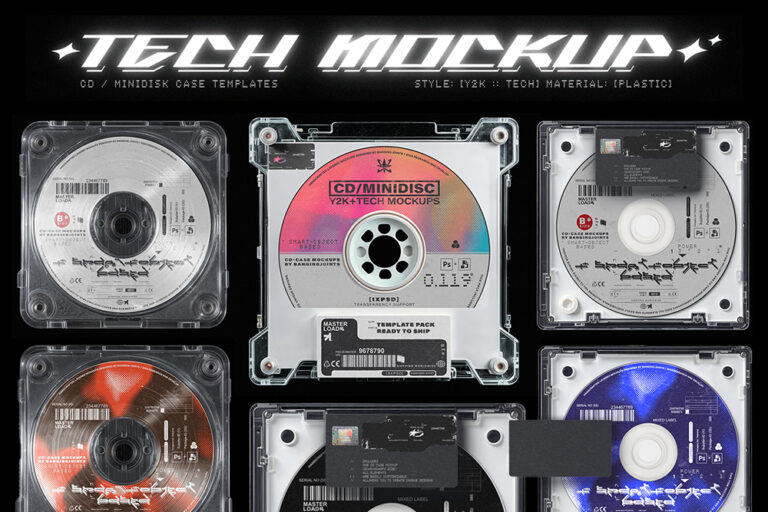 3款复古Y2K透明塑料CD包装盒DJ音乐专辑唱片封面设计展示PSD样机CD Tech Y2K Case Mockup - 安鱼设计资源丨优质 ...