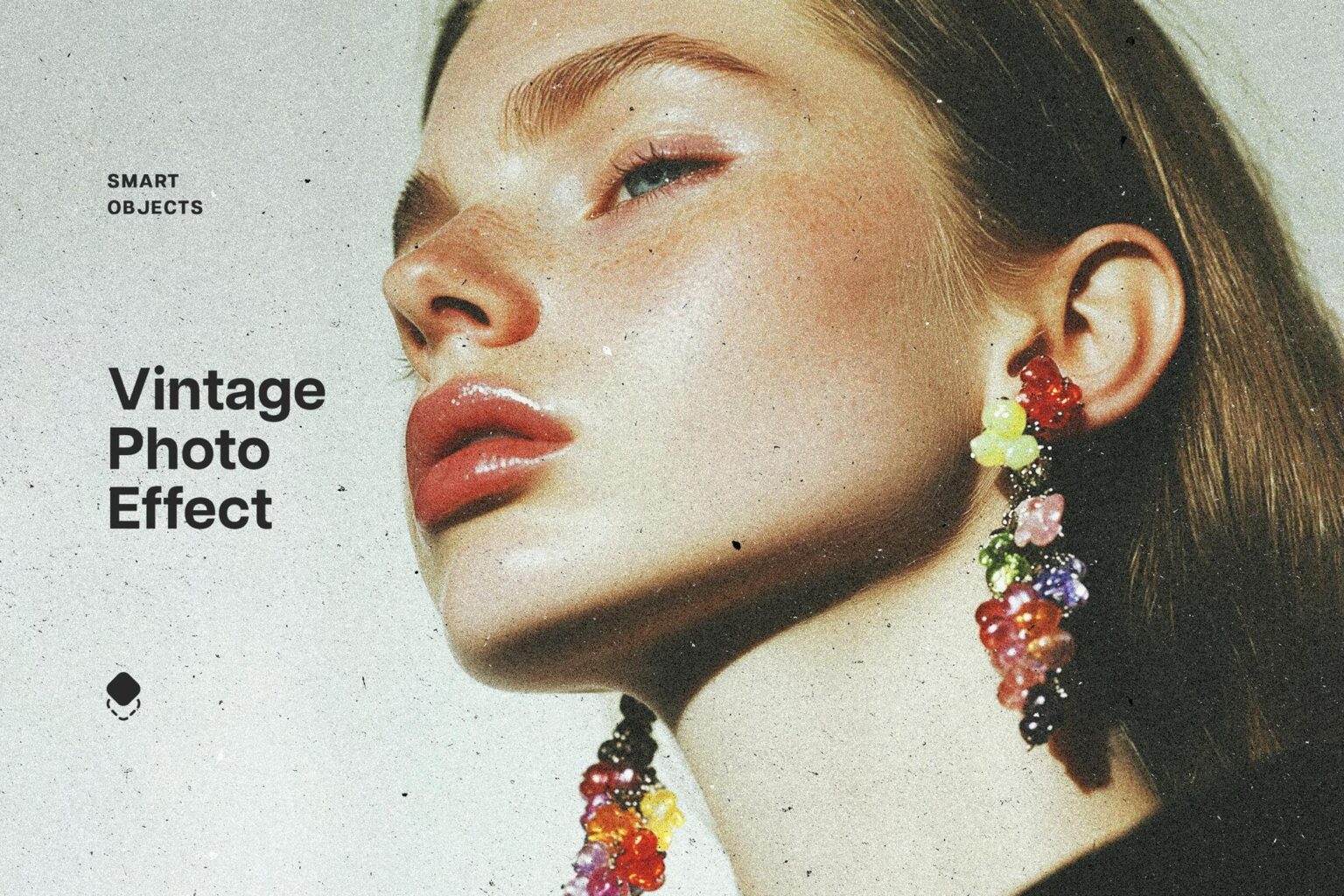 复古Y2K颗粒胶片噪点图片叠加滤镜肌理纹理PSD特效样机Vintage Glow Photo Effect - 安鱼设计资源丨优质平面设计资源共享站