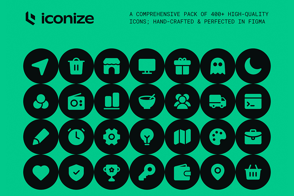 400+现代极简网页网站Iocn图标Figma矢量图形设计套装Iconize — Icon Pack with 400+ Icons-第9227期- - 安鱼设计资源丨优质平面设计资源共享站