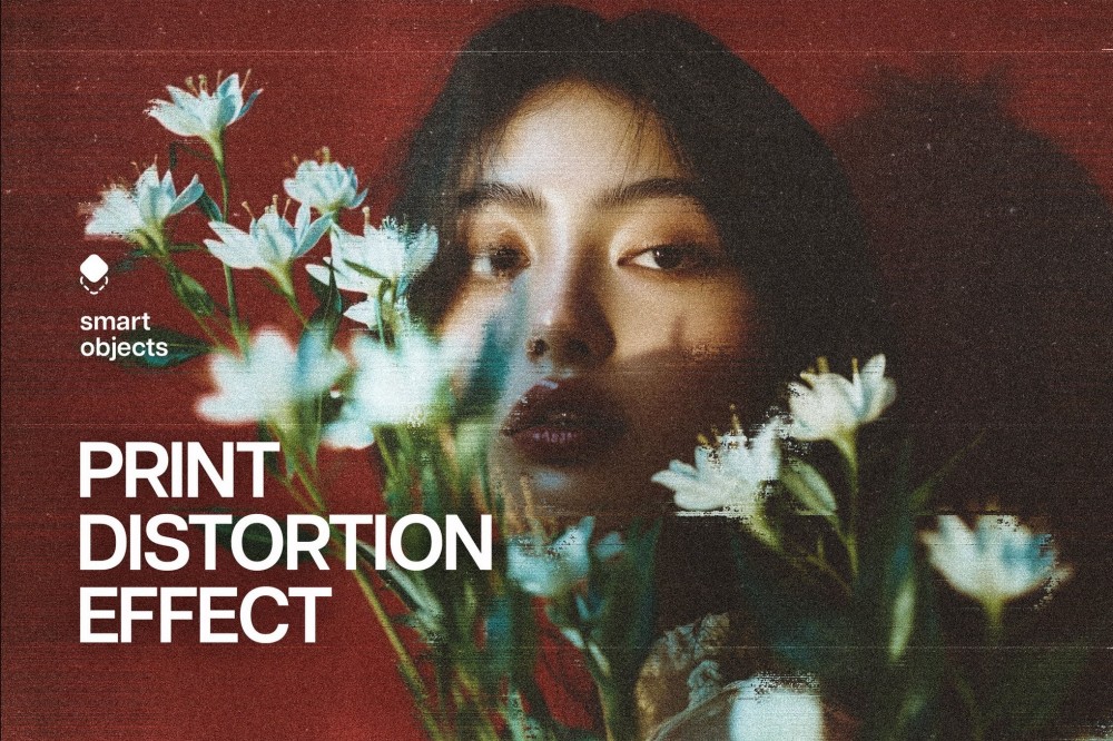 复古复印印刷打印图像叠加PSD特效样机Print distortion effect - 安鱼设计资源丨优质平面设计资源共享站