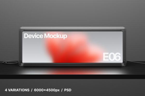 4款现代极简电子数字化屏幕设备灯箱海报广告设计展示PSD样机Device Mockup E06 - 安鱼设计资源丨优质平面设计资源共享站