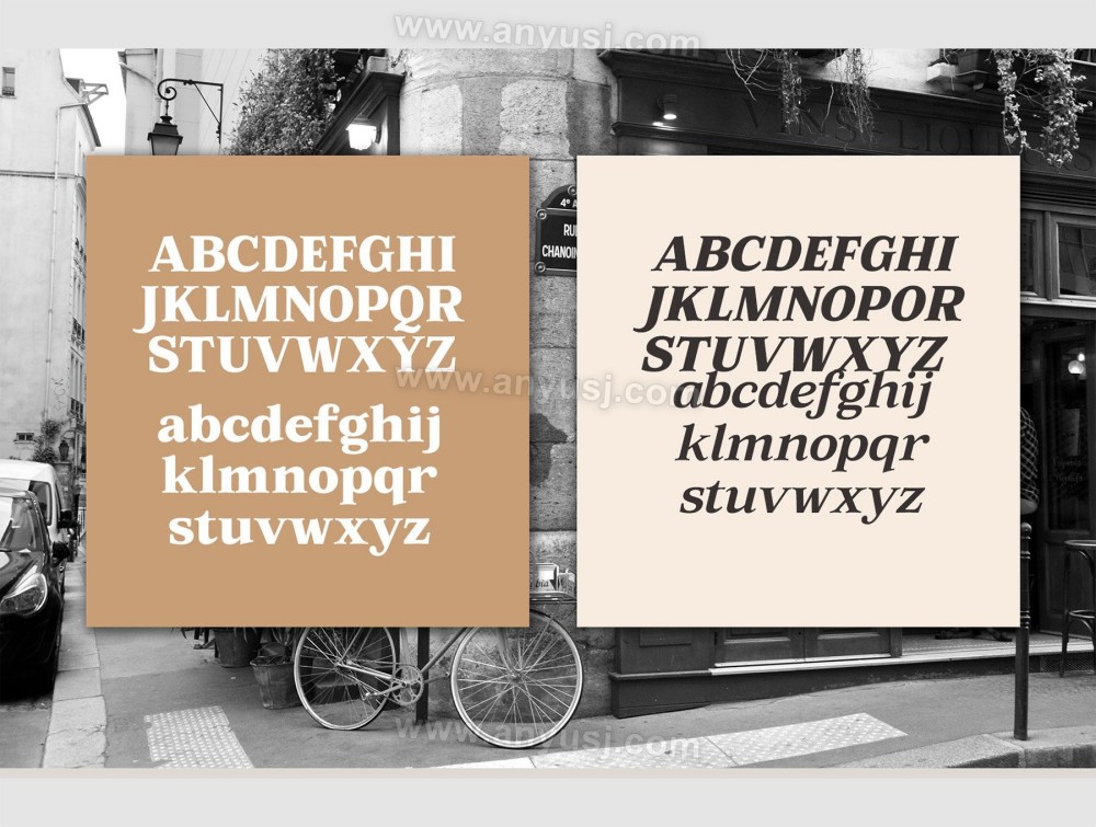 18款现代优雅VI品牌logo标题排版衬线西文英文字体家族Corfella Phantom - 安鱼设计资源丨优质平面设计资源共享站