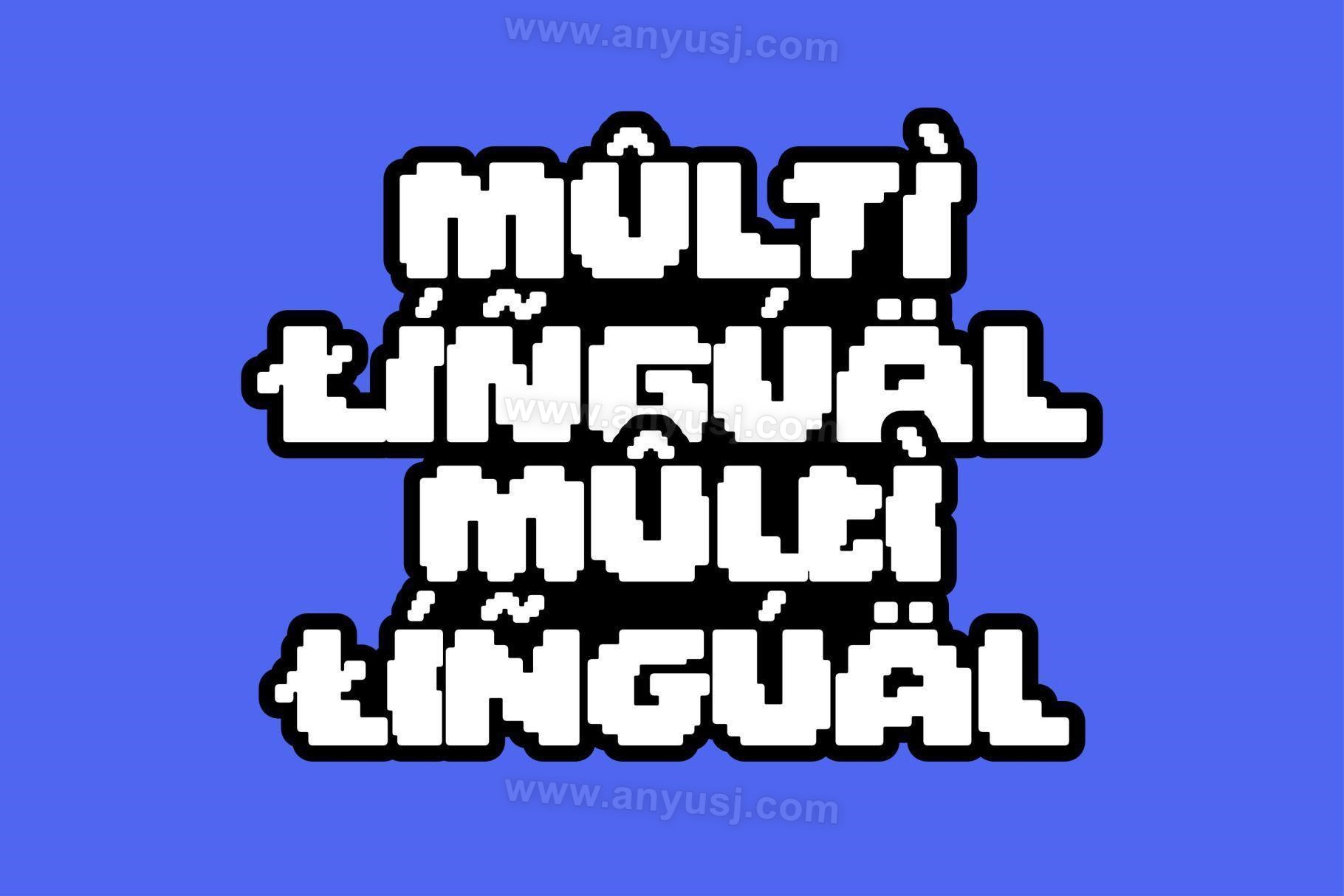 复古趣味游戏8位像素风格logo徽标标题排版西文英文字体Recode HF Bold Pixel Typeface - 安鱼设计资源丨优质平面设计资源共享站