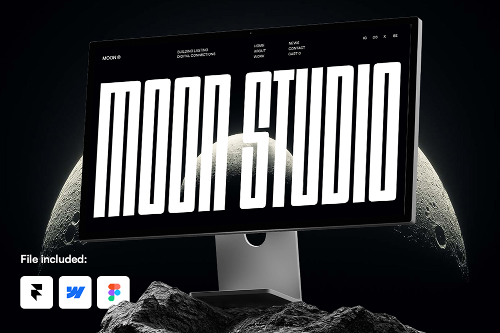 现代极简主义营销机构创意工作室自由职业者个人作品展示网站Web页面Figma Framer模板Moon - Webflow and Framer Template-第10143期- - 安鱼 ...