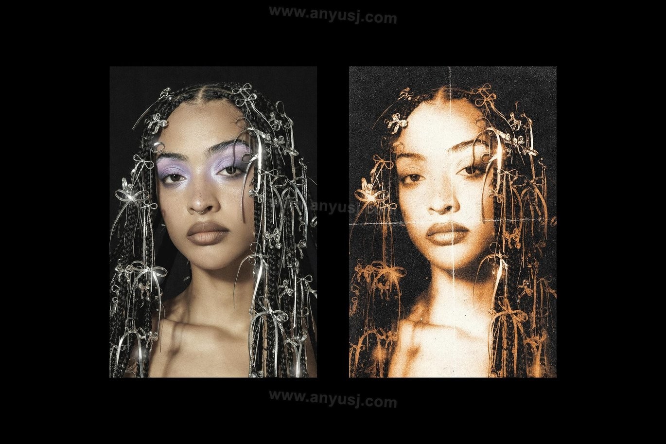 复古胶片艺术氛围感纸张折痕滤镜叠加PSD特效样机Air Brush Threshold Effect - 安鱼设计资源丨优质平面设计资源共享站