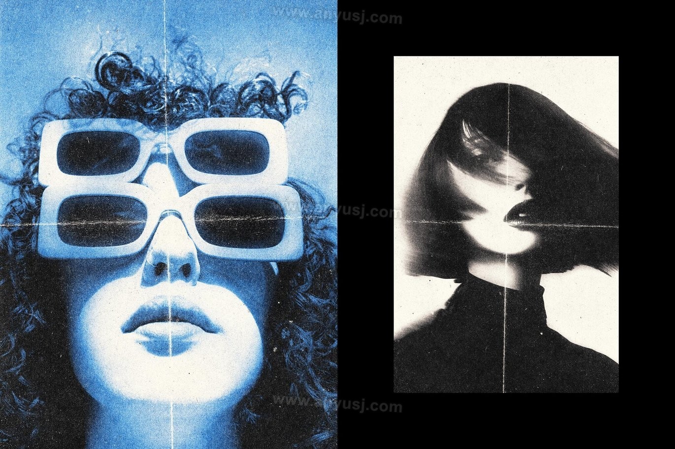 复古胶片艺术氛围感纸张折痕滤镜叠加PSD特效样机Air Brush Threshold Effect - 安鱼设计资源丨优质平面设计资源共享站